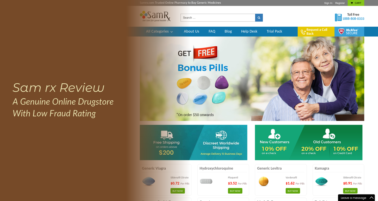 Sam Rx Review - A Genuine Online Drugstore With Low Fraud Rating | Dr ...